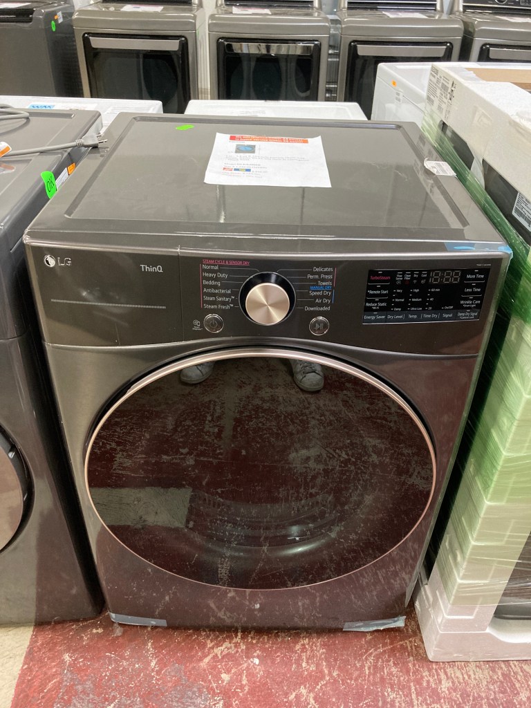 LG - 7.4 cu ft 12-Cycle Electric Dryer with Steam, Smart Wi-Fi, and ...