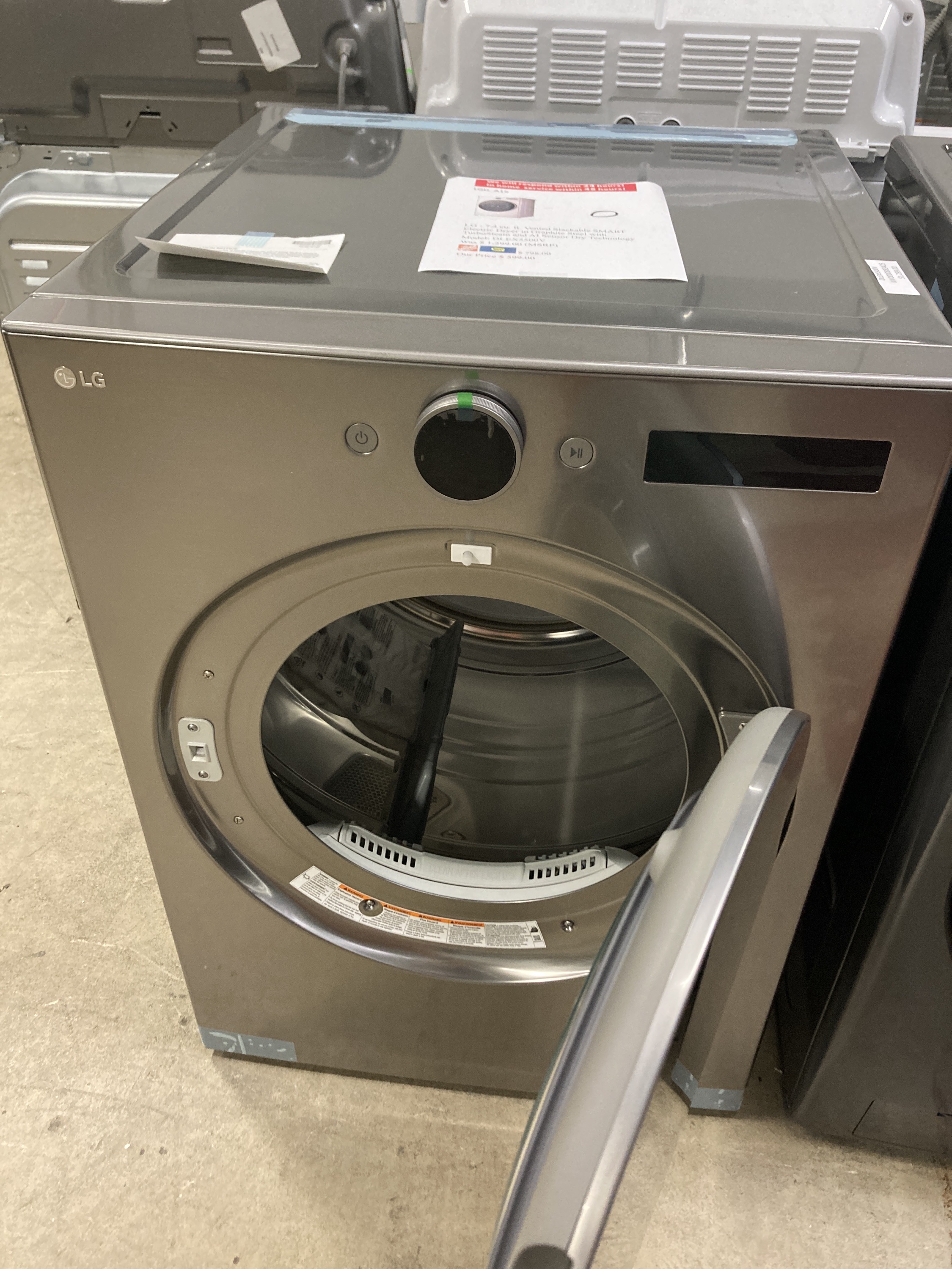 3 - 7.4 cu. ft. Vented Stackable SMART ectric Dryer in Graphite Steel ...