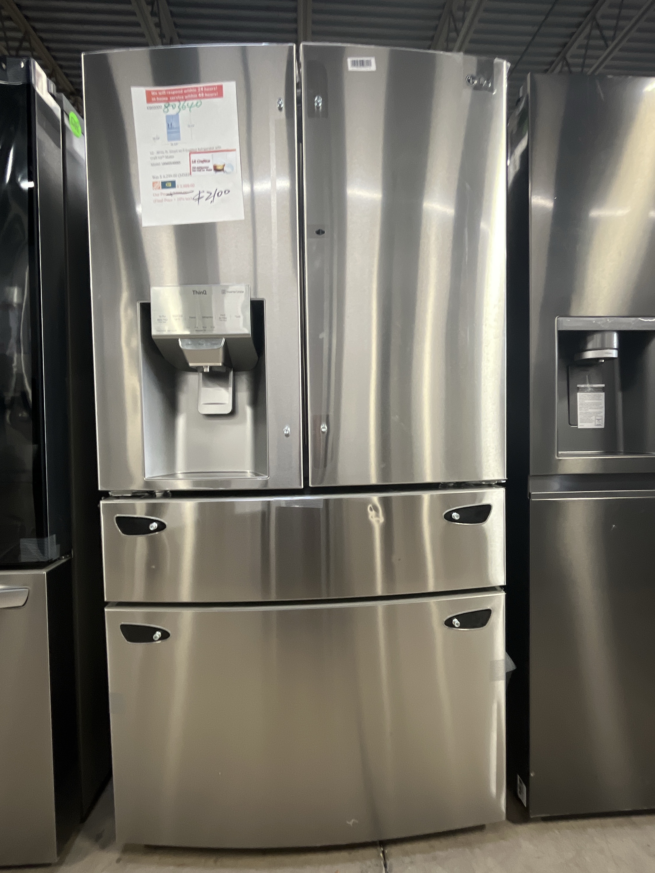 LG - 30 cu. ft. Smart wi-fi Enabled Refrigerator with Craft Ice™ Maker ...