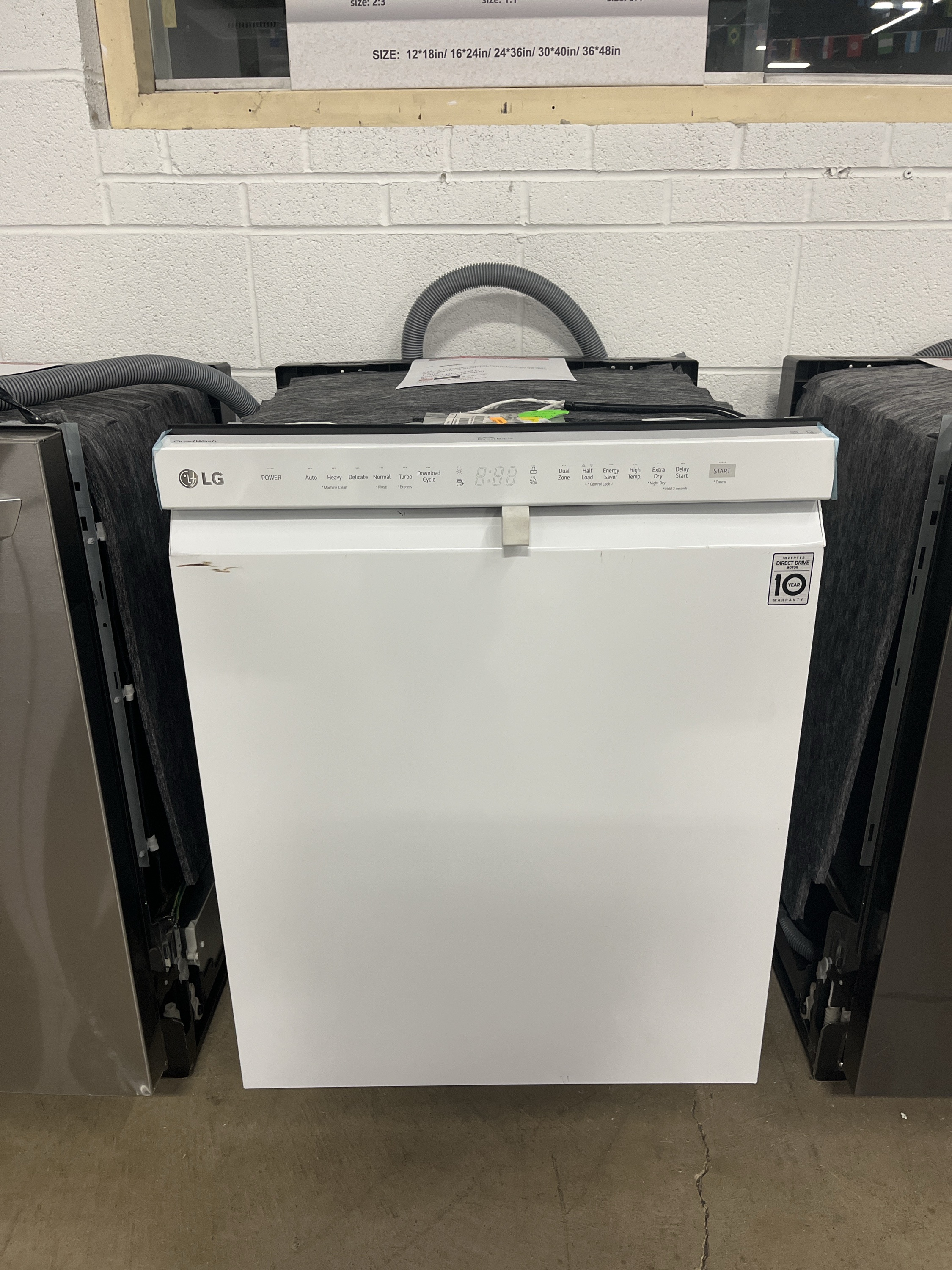 LG - 24" Front-Control Built-In Dishwasher with Stainless Steel Tub ...