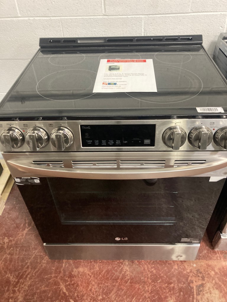 LG - 30 in. 6.3 cu. ft. Smart Electric Range with Fan Convection, Air ...